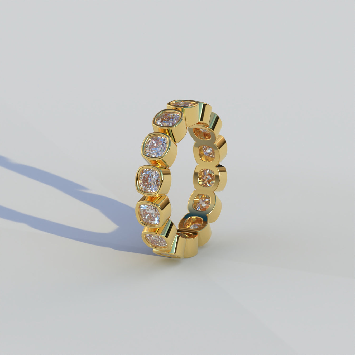 E/VVS 7 Carat Cushion Cut Lab Diamond Full Eternity Band - Anemone – Mohana Jewels - Luxury